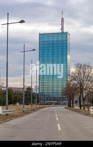 Belgrade, Serbia - February 22, 2017: River Sava Panorama Cityscape at ...