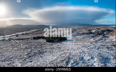 Aerial view Lough McHugh between Doochary and Lettermacaward in Donegal ...