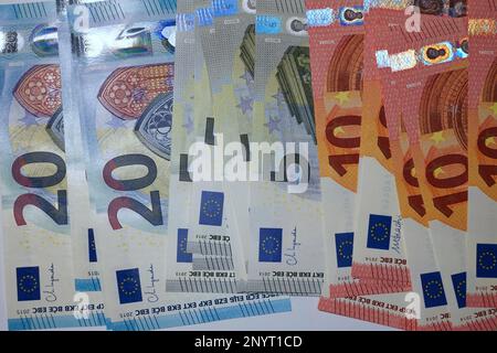 Colorful modern banknotes with hologram and made of polymer instead of ...