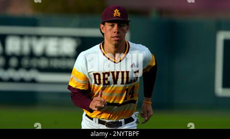 Wyatt Crenshaw (14) of the Arizona State Sun Devils during a game ...