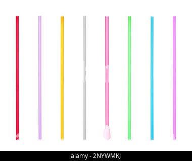Set with different straws for drinks on white background Stock Photo ...