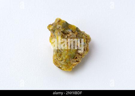 Rare boulder opal, mineral, white background. Opal is a hydrated ...