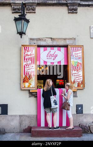 Ice cream shop, in Swietojanska street,Warsaw, Poland Stock Photo - Alamy