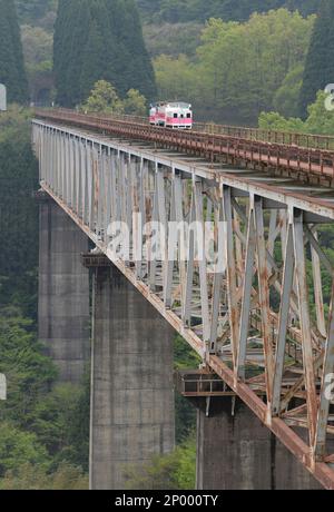 This photo shows a Grand Super Cart of Takachiho Amaterasu Railway at ...