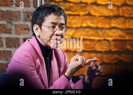 Nobel Peace Prize winner María Corina Machado outside the Grand Hotel ...
