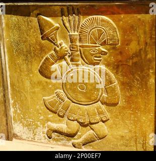 Relief bronze panels of Inca symbols in Cusco Peru Stock Photo - Alamy