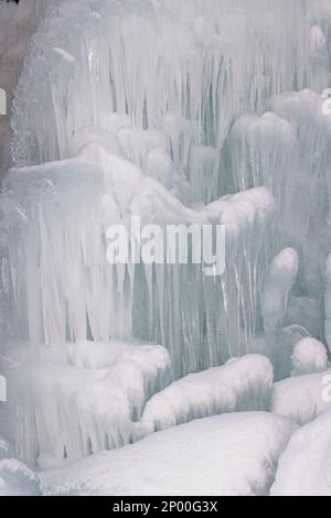 A beautiful view of huge ice formations against the blue sky with ...