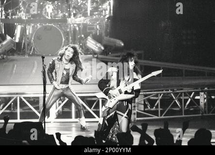 The Japanese heavy metal band Loudness performs a live concert at the ...