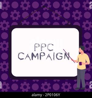 Sign displaying Ppc Campaign. Concept meaning use PPC in order to ...