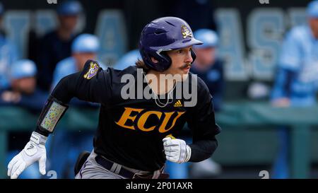 East Carolina's Jacob Jenkins-Cowart (3) bats during an NCAA baseball ...