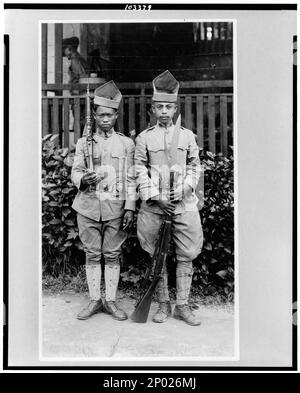 Two Moro soldiers, Philippine Islands, between ca. 1900 and 1923 ...
