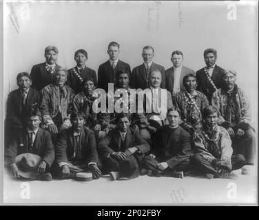 Judge James Wickersham in council with Indian chiefs, between 1900 and ...