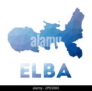 Italy blue Low Poly map with capital Rome, versions with flag, black ...