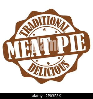 Meat pie grunge rubber stamp on white background, vector illustration ...