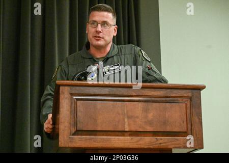 Col. Joseph Bonner, 314th Operations Group commander (left) hands the ...