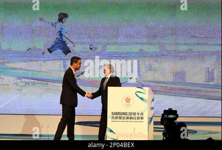 Timothy Fok Tsun-Ting, right, president of the Olympic Committee of ...