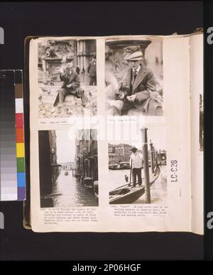Frank Carpenter in a gondola, Venice Photographer with camera and ...