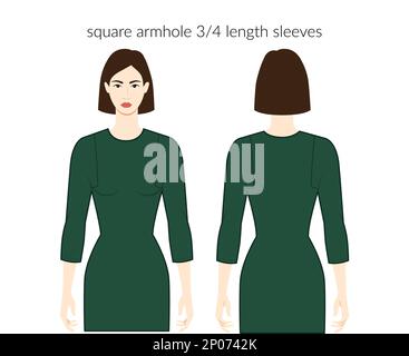 Square armhole clothes character beautiful lady in red top, shirt ...