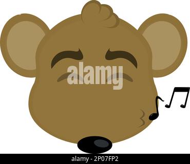 Rat singer cartoon character on white background illustration Stock ...