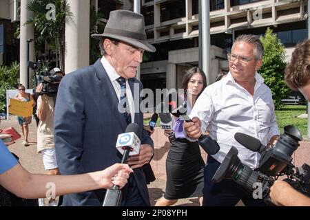 Defence Lawyer Derek Perkins departs the Cairns Magistrates Court in ...