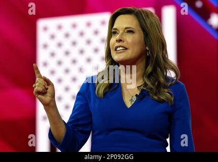 Mercedes Schlapp, Co-Host CPAC Now, listens to her husband, Matt ...