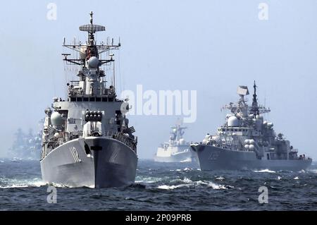 China s Ningbo missile destroyer (L) and Harbin missile destroyer (R ...