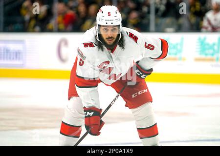 Carolina Hurricanes' Jalen Chatfield plays during an NHL hockey game ...