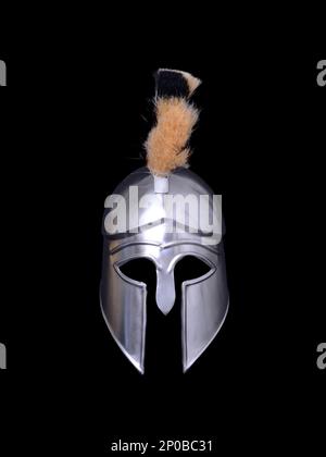 Iron Ancient Greek Corinthian Helmet complete with plume isolated over ...