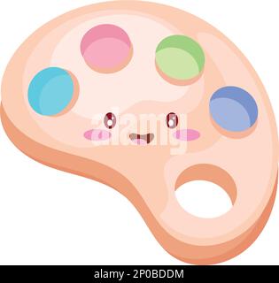 cute pallete paint kawaii style character Stock Vector Image & Art - Alamy