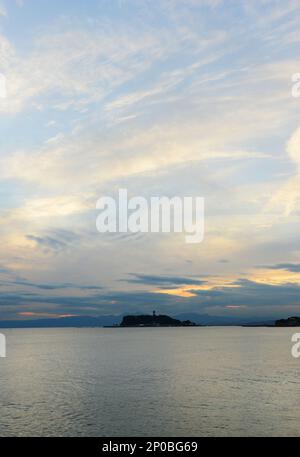 A beautiful sunset over Enoshima, Sagami Bay, Japan Stock Photo - Alamy