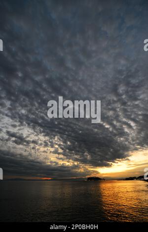 A beautiful sunset over Enoshima, Sagami Bay, Japan Stock Photo - Alamy