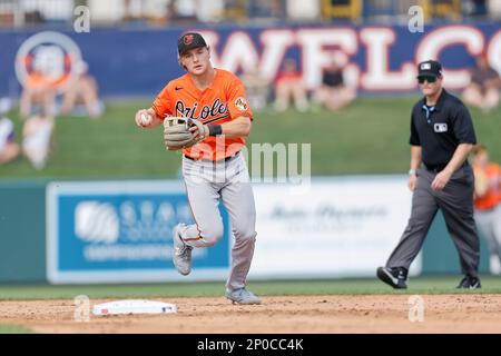 Baltimore Orioles shortstop Gunnar Henderson fields a ground ball by ...