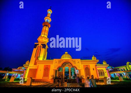 Night View Of Baitul Aman Jame Mosque At Guthia In Barisal Bangladesh night-view-of-baitul-aman-jame-mosque-at-guthia-in-barisal-bangladesh