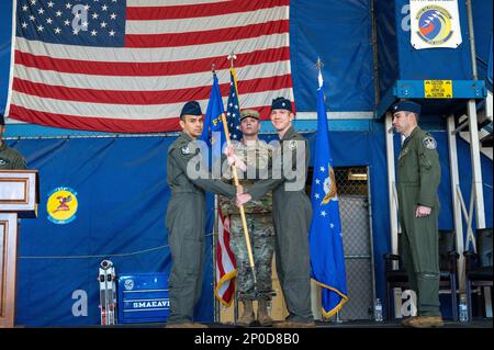 Col. Michael Alfaro, 4th Operations Group commander, receives his first ...