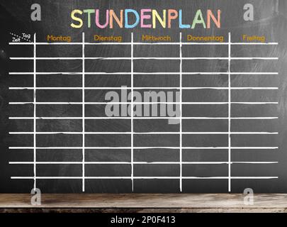 German School timetable Stock Photo - Alamy