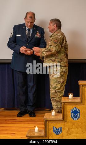 Chief Master Sgt. Rich Hritz, left, and Chief Master Sgt. Jason ...