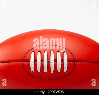 A generic unbranded aussie rules football ball on an isolated studio ...