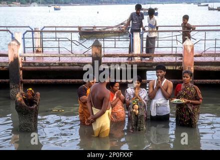 People worshipping Navagraha idols nine planetary deities made of ...