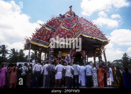 temple car (chariot) festival at thiruvarur, tamilnadu, india Stock ...