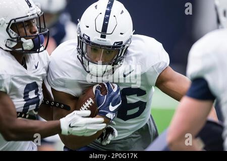 Penn State running back Saquon Barkley takes a snap during NCAA college ...