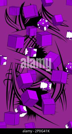 Dark Purple comic book wallpaper with cube shapes. Comics cartoon ...