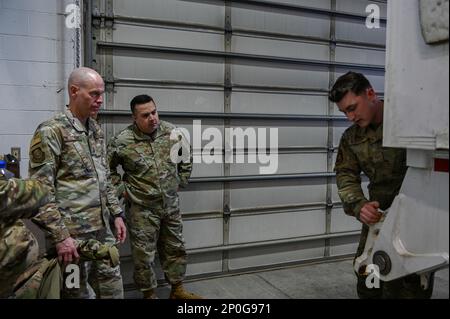 Maj. General Mike Lutton, commander of the 20th Air Force, is greeted ...