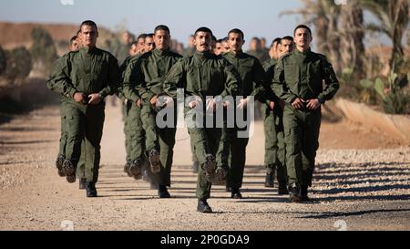 Members of the new Syrian security forces walk near Al-Hamidiyeh Souq ...