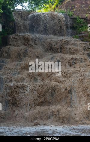 powerful waterfall with dirty water after the hard rain Stock Photo - Alamy
