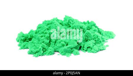 Pile of green kinetic sand on white background Stock Photo - Alamy