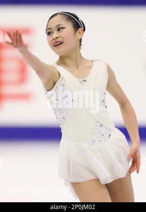 Tomoko Miyahara of Japan performs her free skating at NHK Trophy at ...