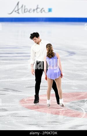 Ava KEMP & Yohnatan ELIZAROV (CAN), during Junior Pairs Short Program ...