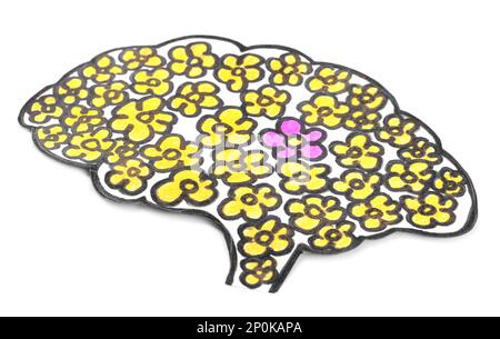 Paper brain cutout on white background. Epilepsy awareness Stock Photo ...