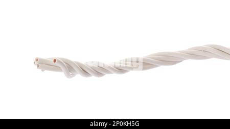 Many twisted electrical wires on white background Stock Photo - Alamy
