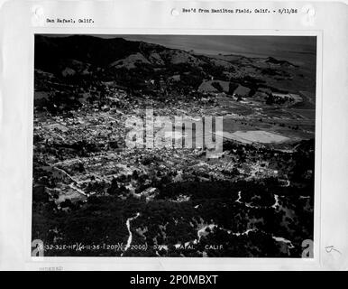 California - San Rafael through San Quentin, Aerial Photograph Stock ...